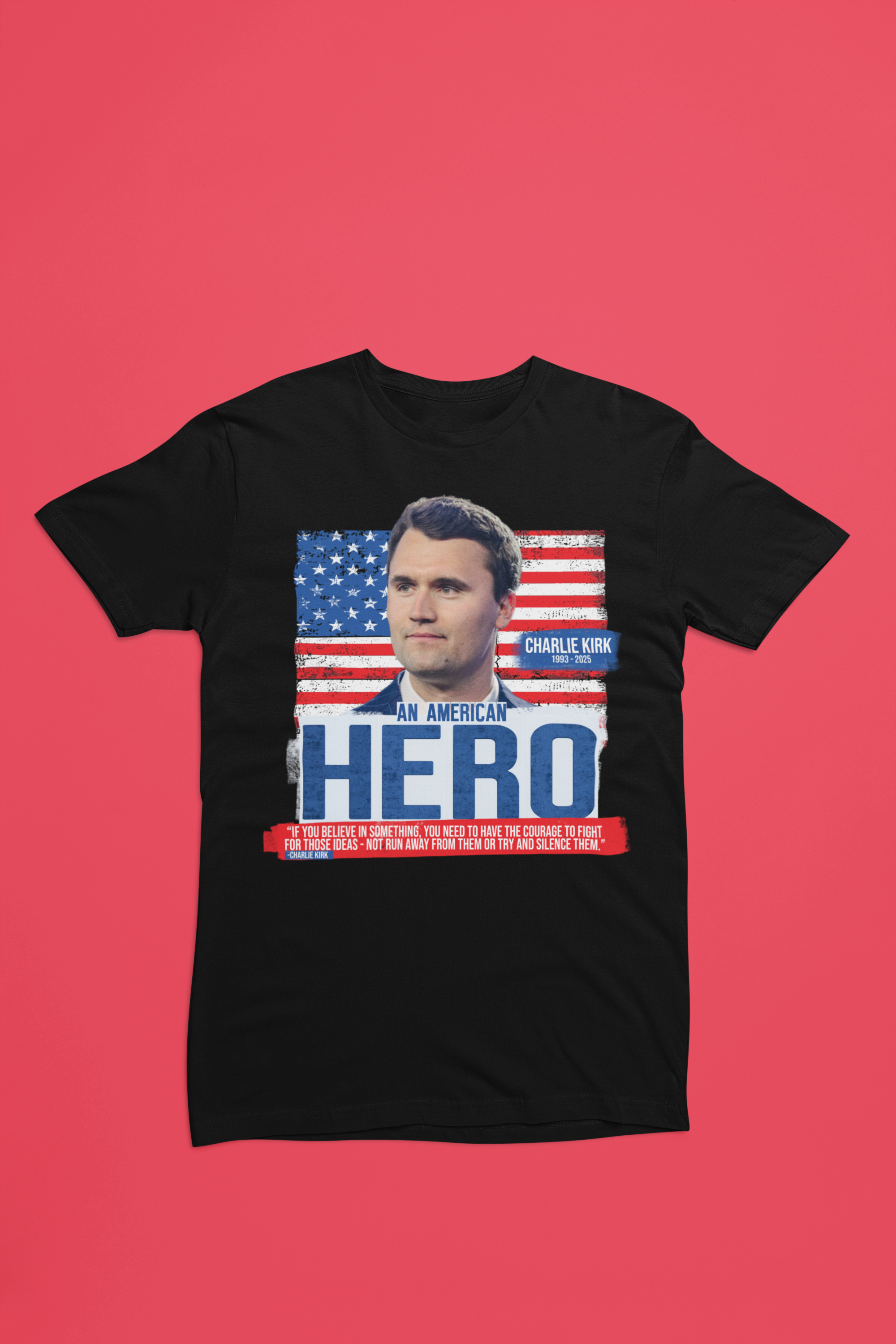 Charlie Kirk Tee (color of tee will vary) – Elite Custom Transfers Odessa